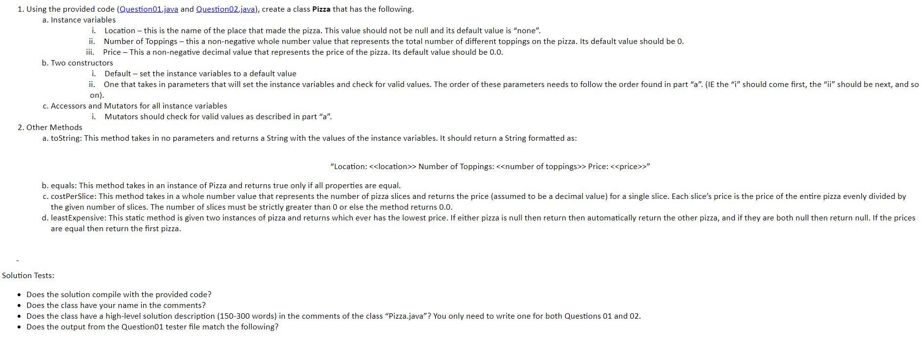 1. Using the provided code (Question01.java and | Chegg.com