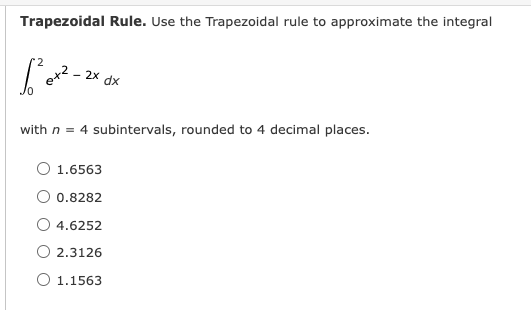 Solved Trapezoidal Rule. Use the Trapezoidal rule to | Chegg.com