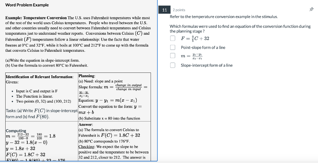 Solved Word Problem Example 11 2 points Refer to the | Chegg.com