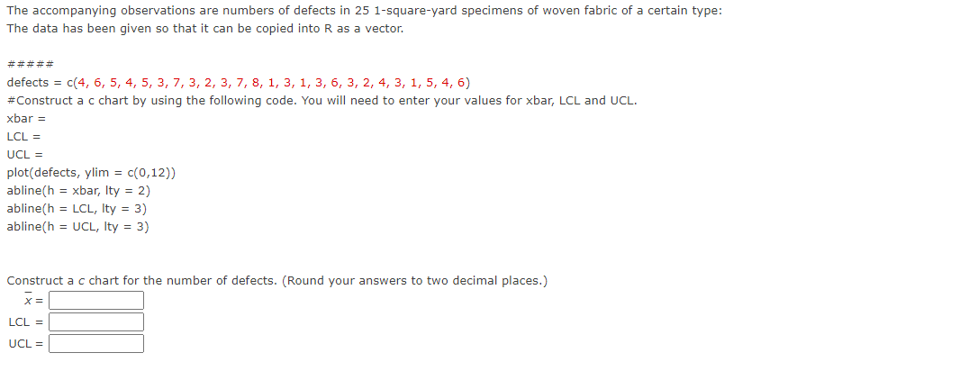 Solved The accompanying observations are numbers of defects | Chegg.com