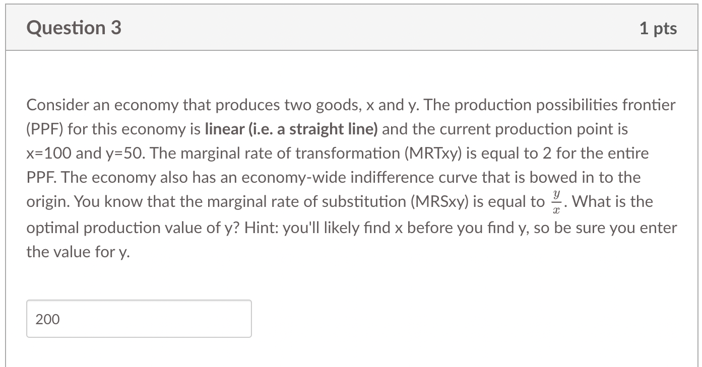 Solved Question 3Consider an economy that produces two | Chegg.com
