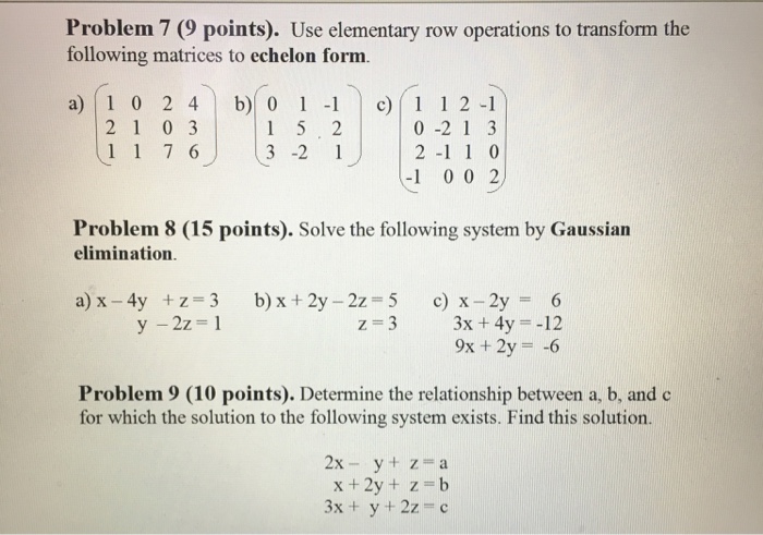 Solved Problem 5 (15 points). Solve the systems of linear | Chegg.com