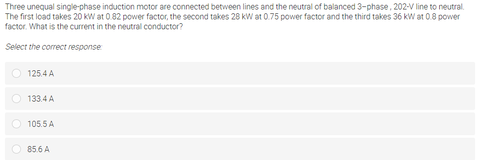 Solved Three unequal single-phase induction motor are | Chegg.com