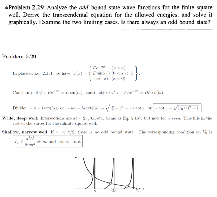 Solved 2.6 THE FINITE SQUARE WELL As a last example, | Chegg.com