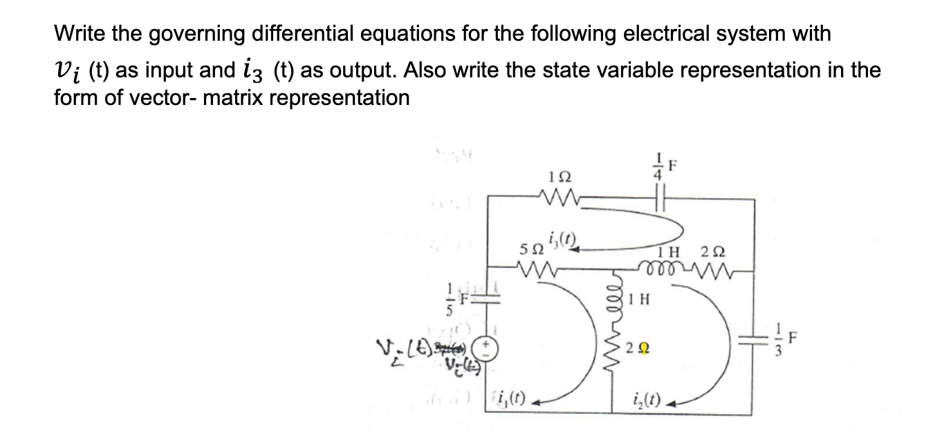 Solved Write the governing differential equations for the | Chegg.com