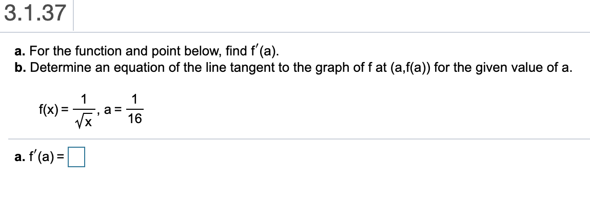 Solved 3.1.35 a. For the function and point below, find | Chegg.com