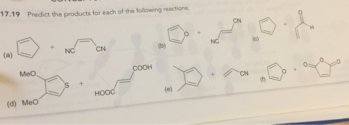 Solved 17.19 Predict the products for each of the following | Chegg.com