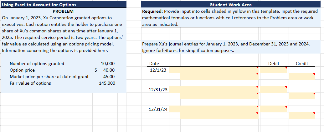 Solved Using Excel to Account for Options PROBLEM On January | Chegg.com