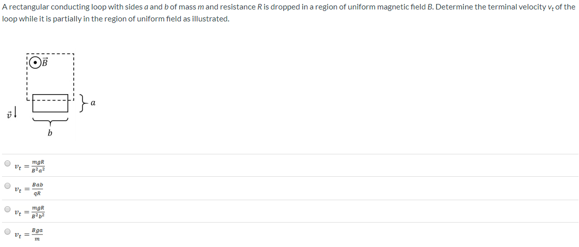 Solved A rectangular conducting loop with sides a and bof | Chegg.com