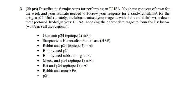 Solved 3. (20 pts) Describe the 6 major steps for performing | Chegg.com