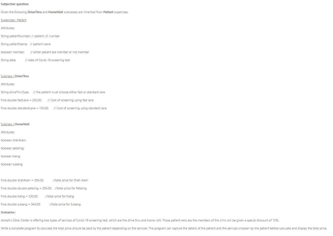 Solved Language : java Subject : Enterprise Programming - | Chegg.com