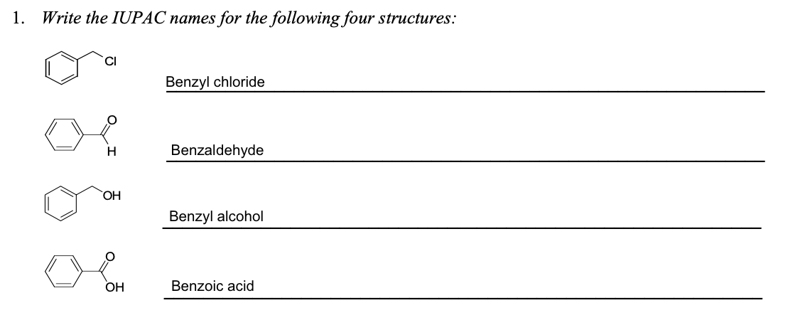Solved 1. Write the IUPAC names for the following four | Chegg.com