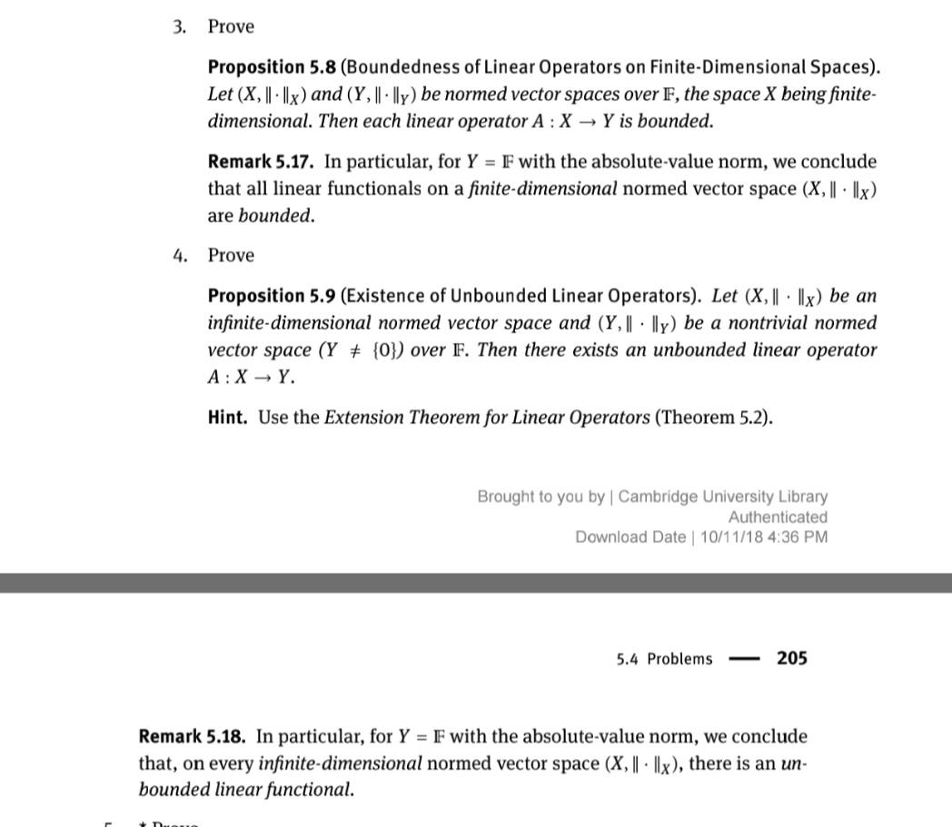 Solved 3. Prove Proposition 5.8 (Boundedness of Linear | Chegg.com
