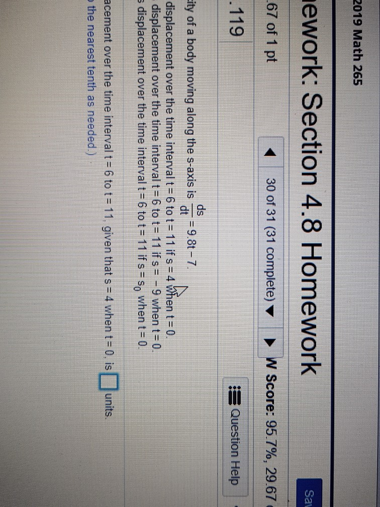 Solved 2019 Math 265 Ework Section 4 8 Homework 67 Of 1 Pt
