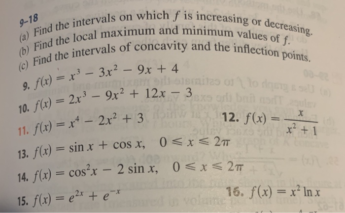 Solved (a) Find the intervals on which f is increasing or | Chegg.com