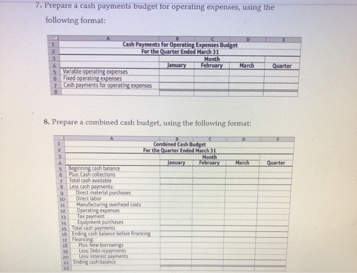 Solved P9-57A Comprehensive budgeting problem (Learning | Chegg.com
