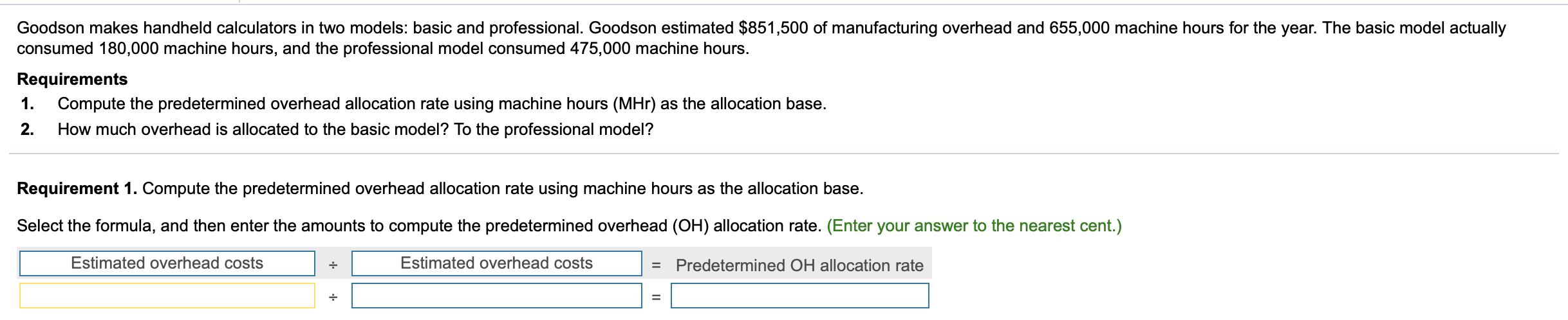 Solved Goodson makes handheld calculators in two models: | Chegg.com