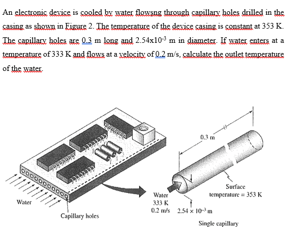 Solved An electronic device is cooled by water flowsng | Chegg.com