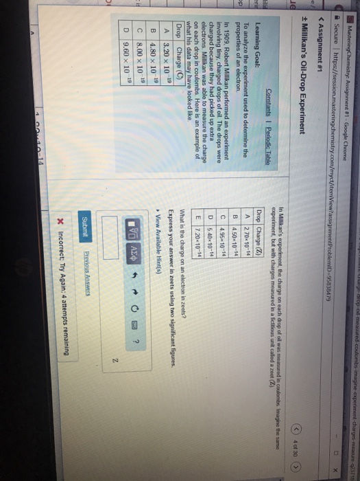 Solved ? Secure l https:// ?Assignment #1 t Millikan's | Chegg.com