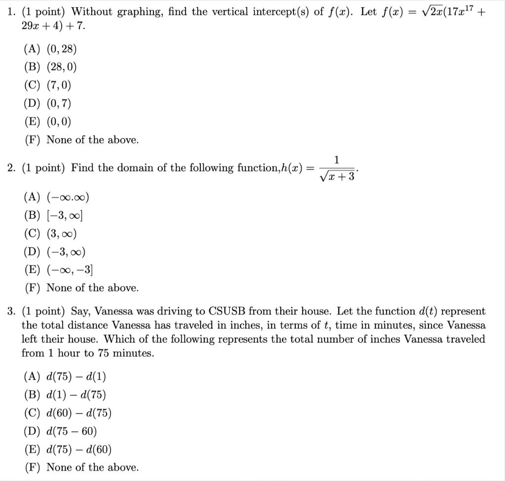 Solved 1. (1 point) Without graphing, find the vertical | Chegg.com