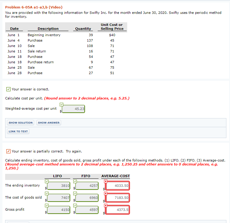 Solved Problem 6-05A al-a3,b (Video) You are provided with | Chegg.com