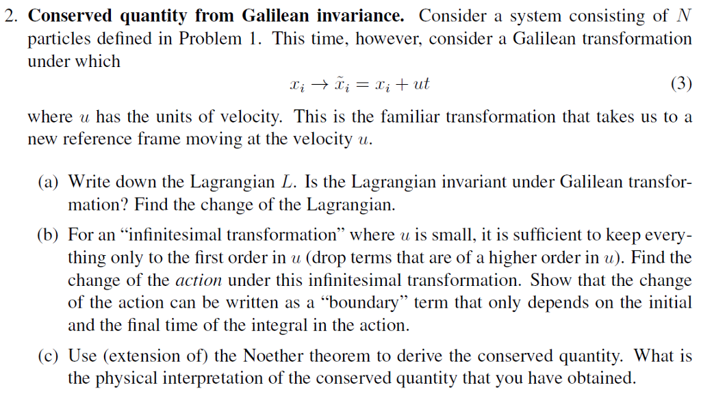 Solved Conserved quantity from translation invariance. | Chegg.com