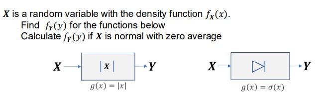Solved X is a random variable with the density function | Chegg.com