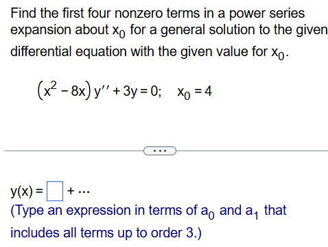 Solved Find the first four nonzero terms in ﻿a power | Chegg.com