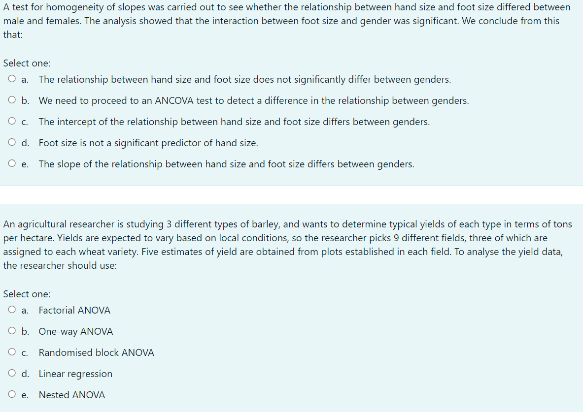 Solved A test for homogeneity of slopes was carried out to | Chegg.com