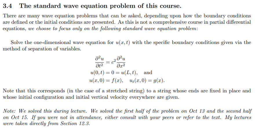 Solved The standard wave equation problem of this course. | Chegg.com