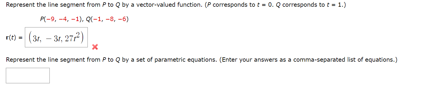 Solved Represent the line segment from P ﻿to Q ﻿by a | Chegg.com