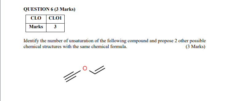 Solved QUESTION 6 (3 Marks) CLO CLO1 Marks 3 Identify the | Chegg.com
