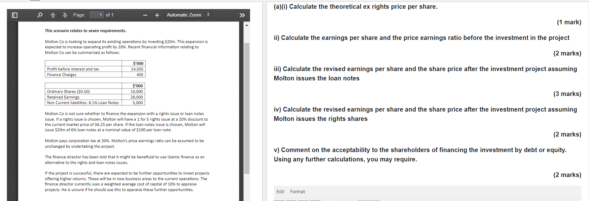 Solved This scenario relates to seven requirements.Molton Co | Chegg.com