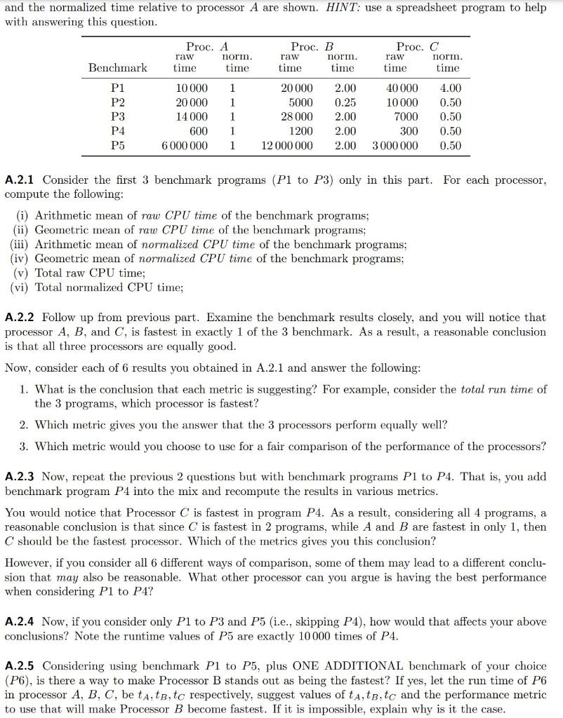 Solved A.2 Benchmark Performance In class, we mentioned it | Chegg.com