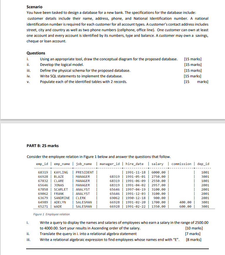 Solved Scenario You have been tasked to design a database | Chegg.com