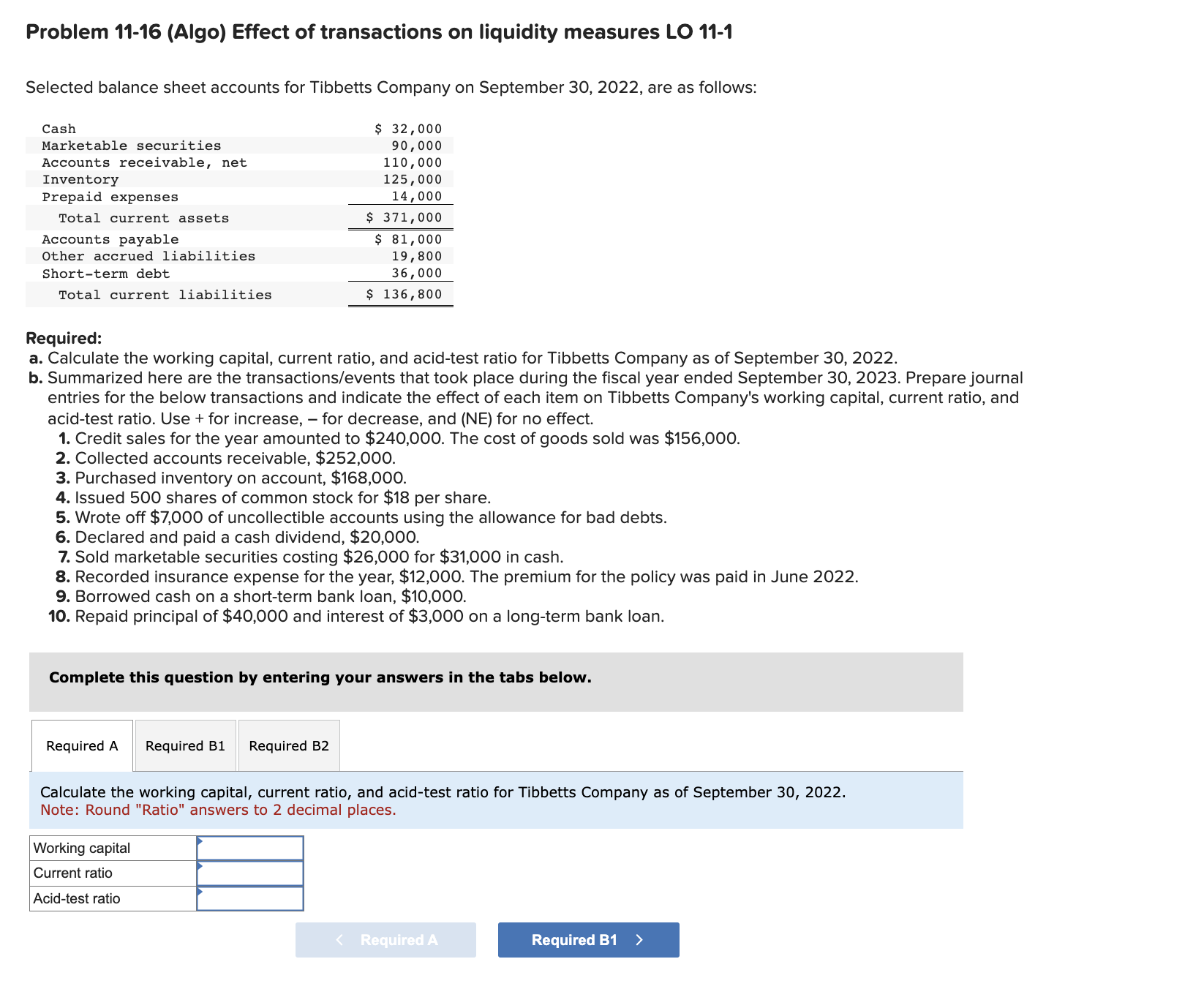 Solved Problem 11 16 Algo Effect Of Transactions On