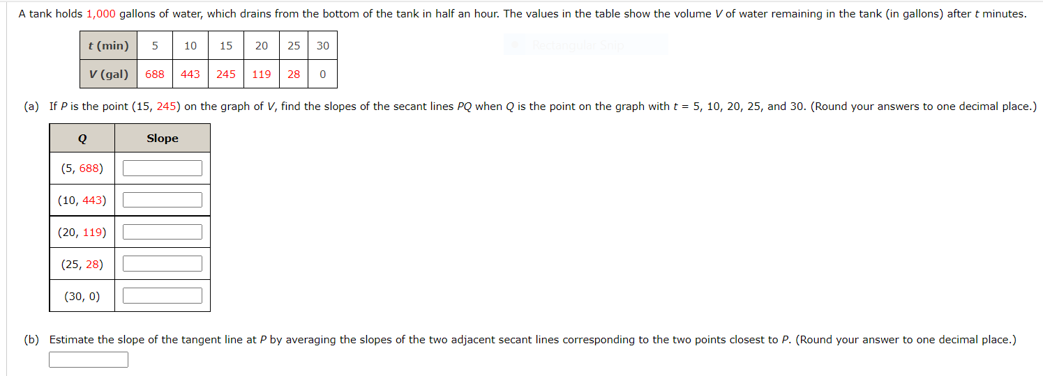 Solved \begin{tabular}{|c|c|c|c|c|c|c|} \hline t(min) & 5 & | Chegg.com