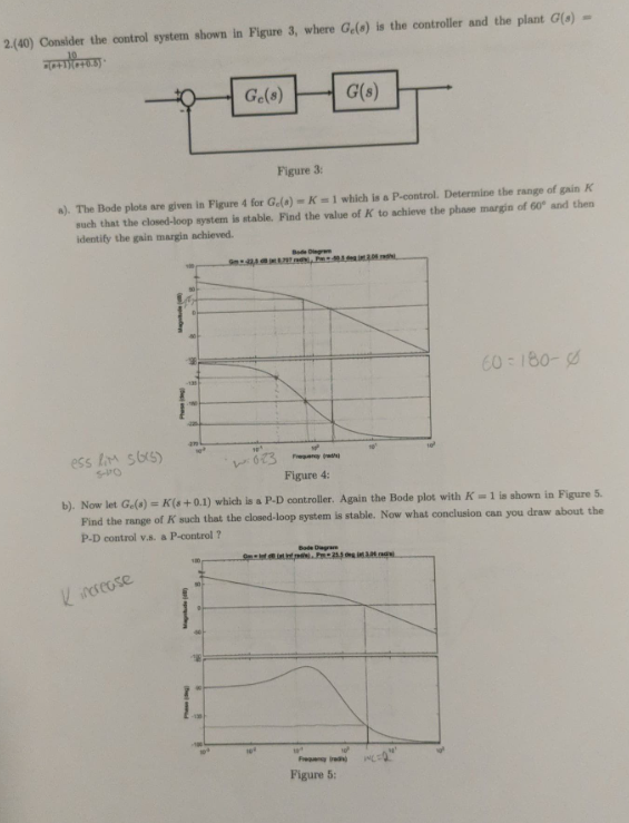 Solved 2.(40) Consider the control system shown in Figare 3, | Chegg.com