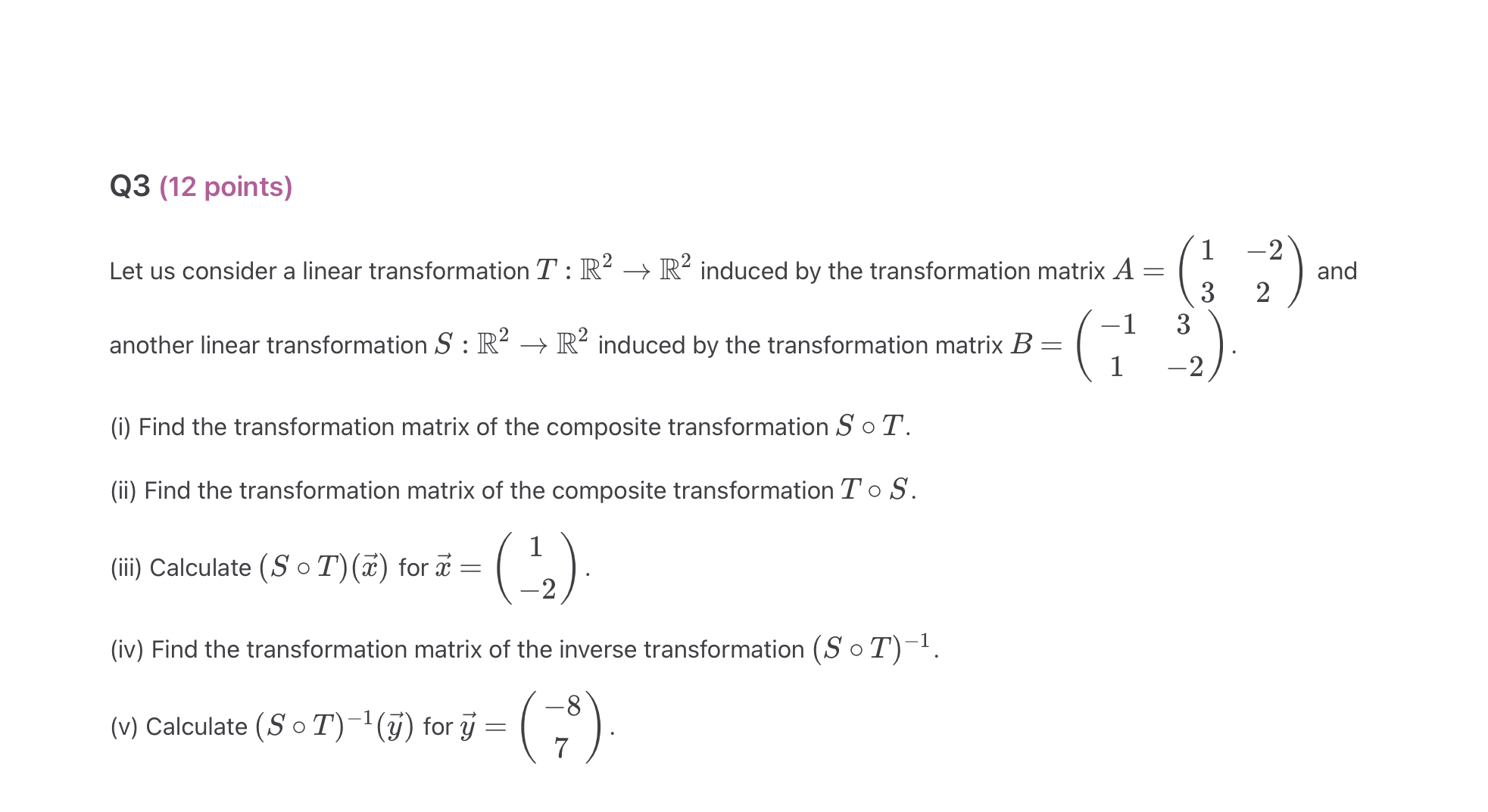 Solved Let us consider a linear transformation T:R2→R2 | Chegg.com