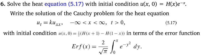 Solved 6. Solve the heat equation (5.17) with initial | Chegg.com