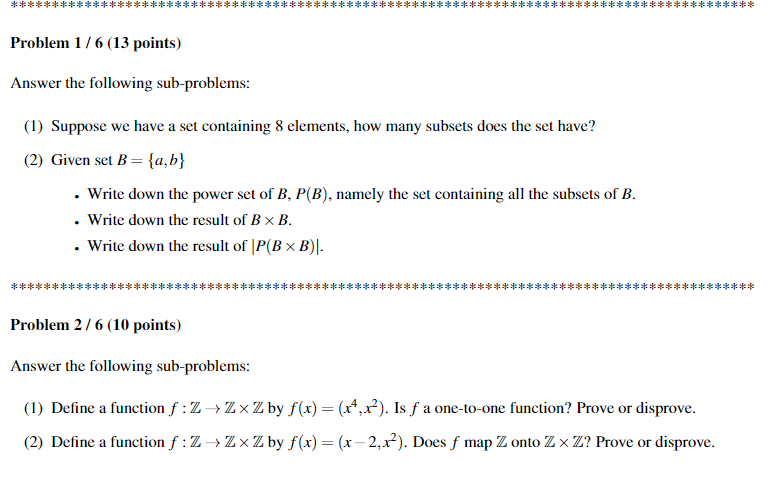 Answer the following sub-problems: (1) Suppose we | Chegg.com