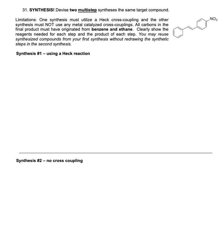 Solved 31. SYNTHESIS! Devise two multistep syntheses the | Chegg.com