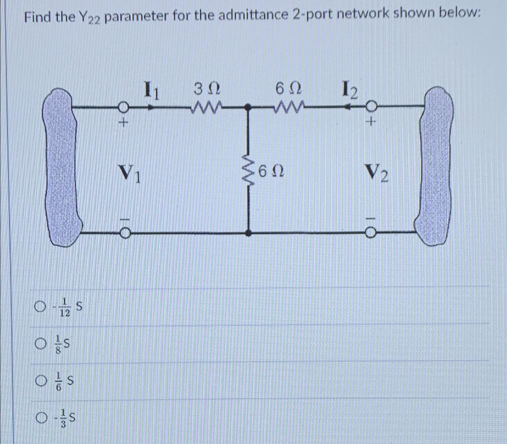 Solved Find the Y22 parameter for the admittance 2-port | Chegg.com