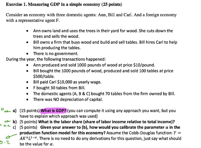 Solved Exercise 1. Measuring GDP in a simple economy (25 | Chegg.com