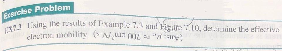 Solved Exercise Problem EX7.3 Using the results of Example | Chegg.com