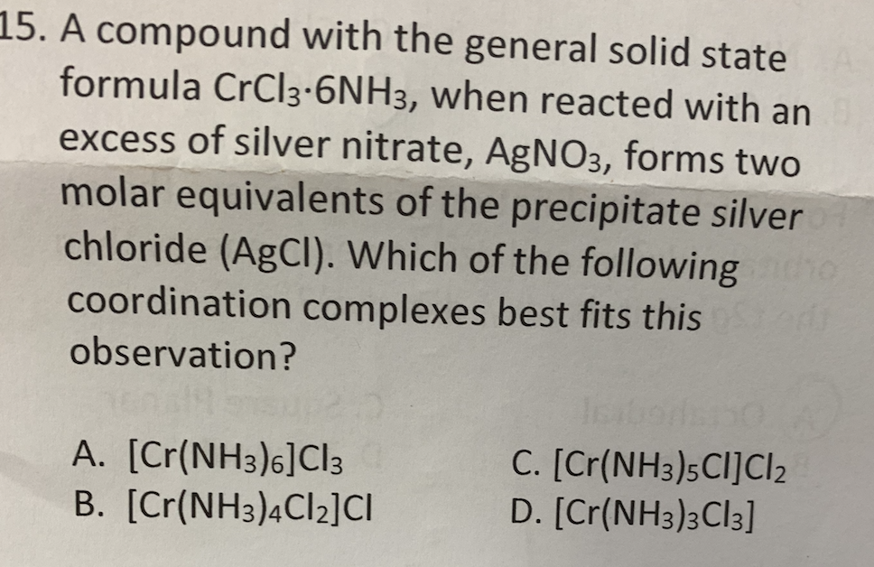 Solved 15. A compound with the general solid state formula | Chegg.com