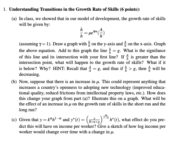 - це 1. Understanding Transitions in the Growth Rate | Chegg.com