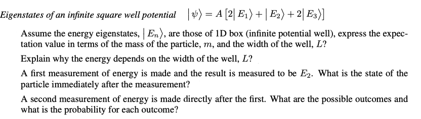 Solved Eigenstates of an infinite square well potential |V) | Chegg.com