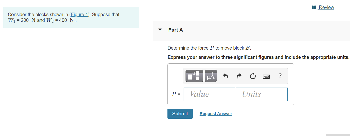 Solved 1 Review Consider the blocks shown in (Figure 1). | Chegg.com