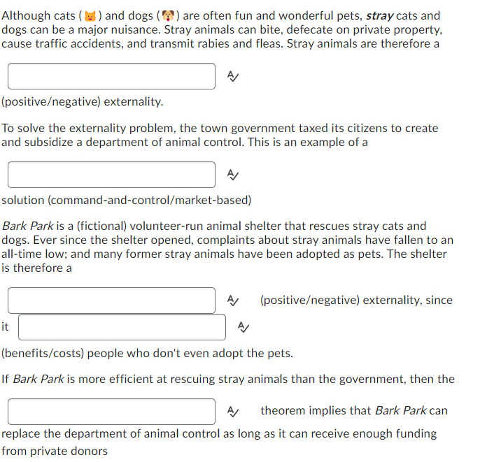 Solved Although cats ( ) ﻿and dogs (dogs can be a major | Chegg.com